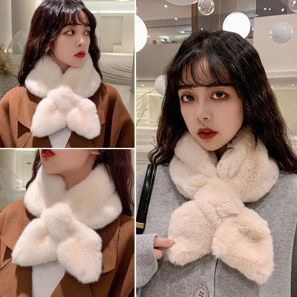 Thicken Winter Warm Shawl Solid Color Neck Warmer Cross Scarf ...