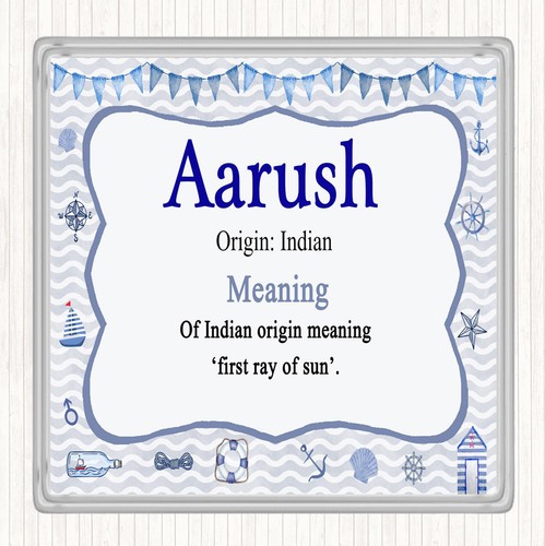 Aarush Name Meaning Drinks Mat Coaster Nautical | eBay