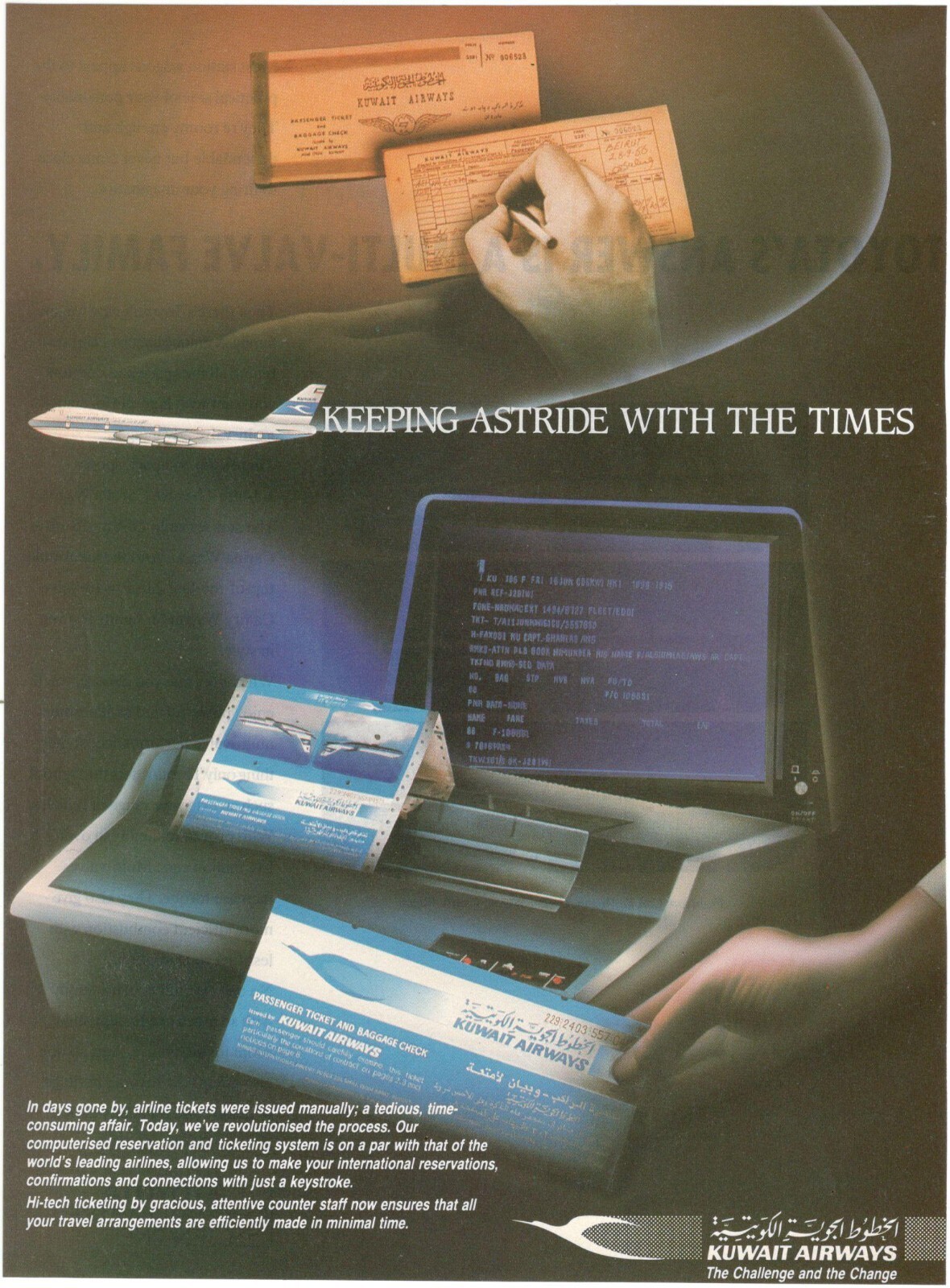 Kuwait Airways Kac Company Aerial Advertising Original 1999 Keeping ...