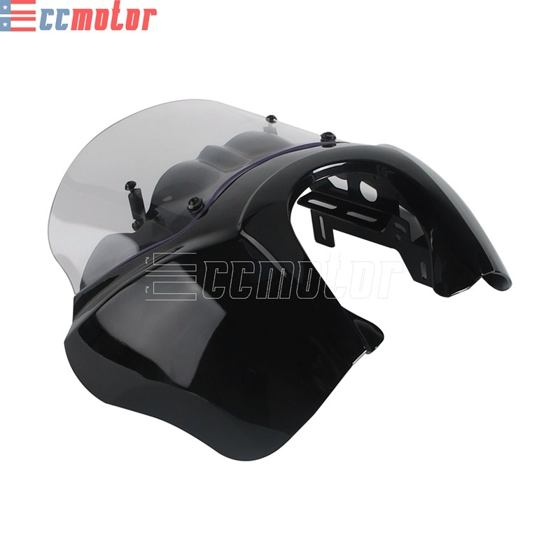Headlight Fairing Windshield Kit For Harley Softail Fat Bob FXFB FXFBS ...