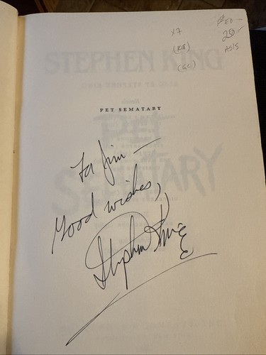 Pet Sematary Stephen King 1st Edition Autographed | eBay