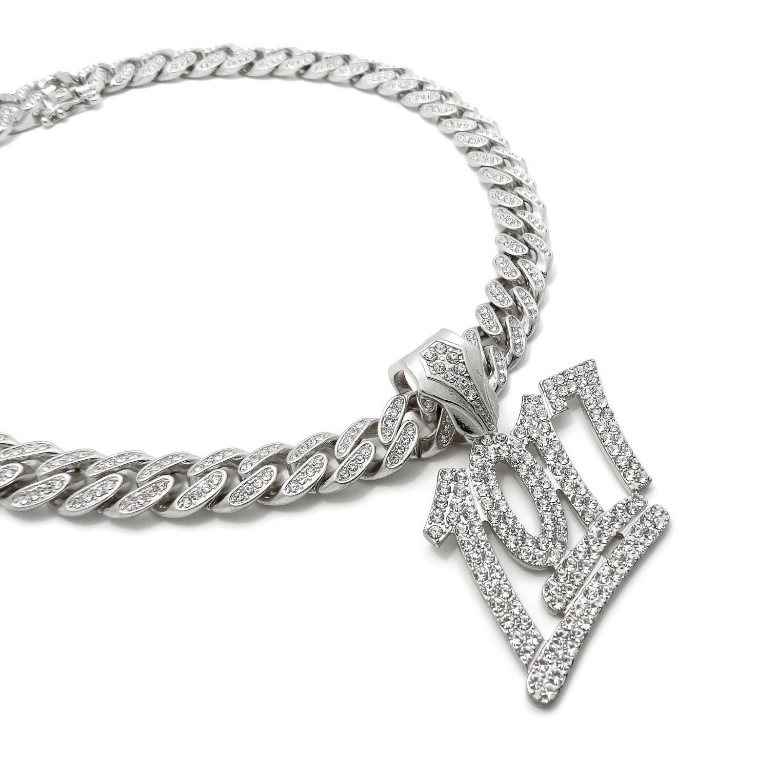 NEW BRICK SQUAD 1017 PENDANT 12mm/18" BOX LOCK CUBAN CHAIN NECKLACES ...