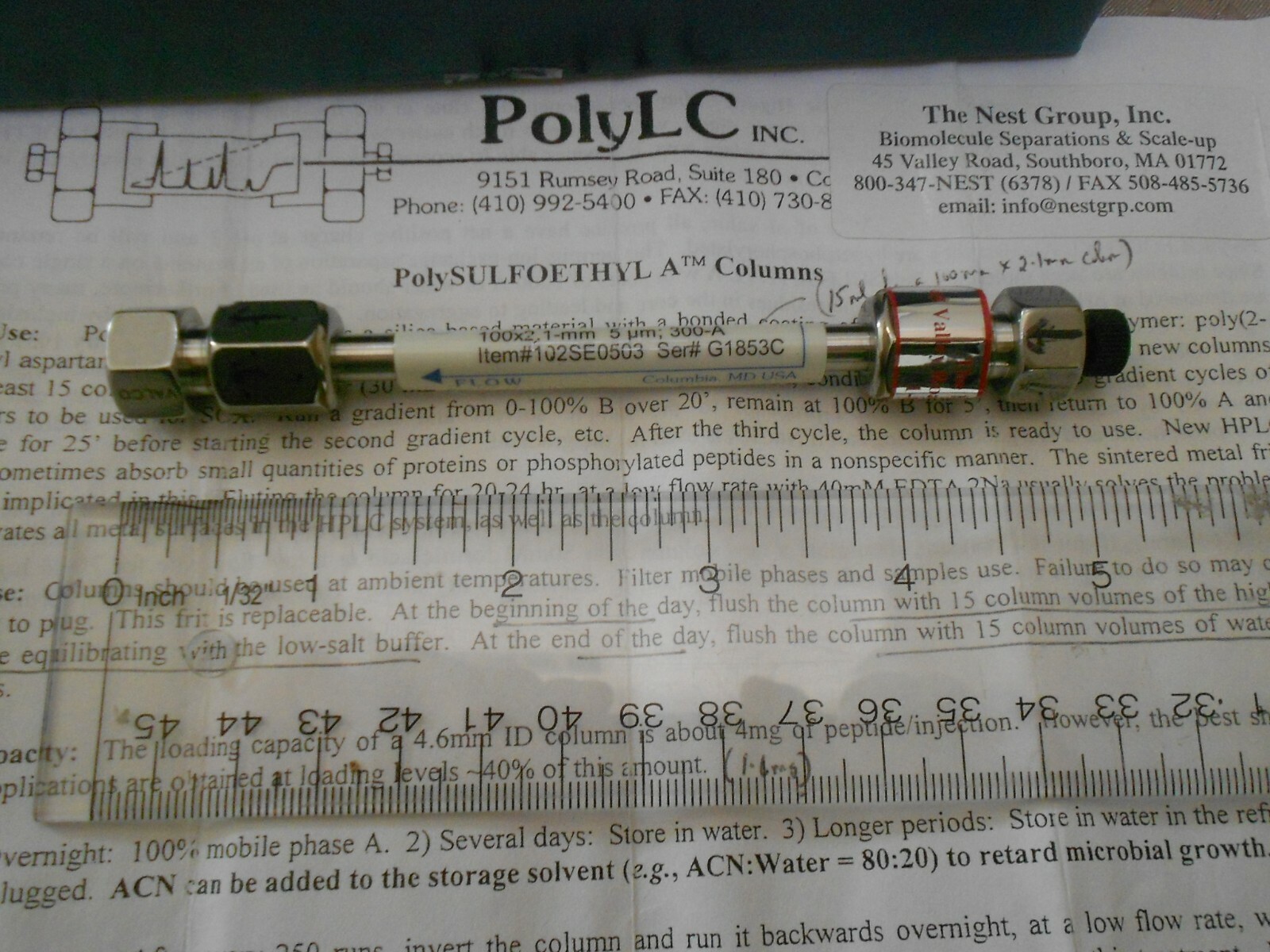 PolyLC PolySulfoethyl A 100 x 2.1mm 5µm 300-A HPLC Column 102SE0503 | eBay
