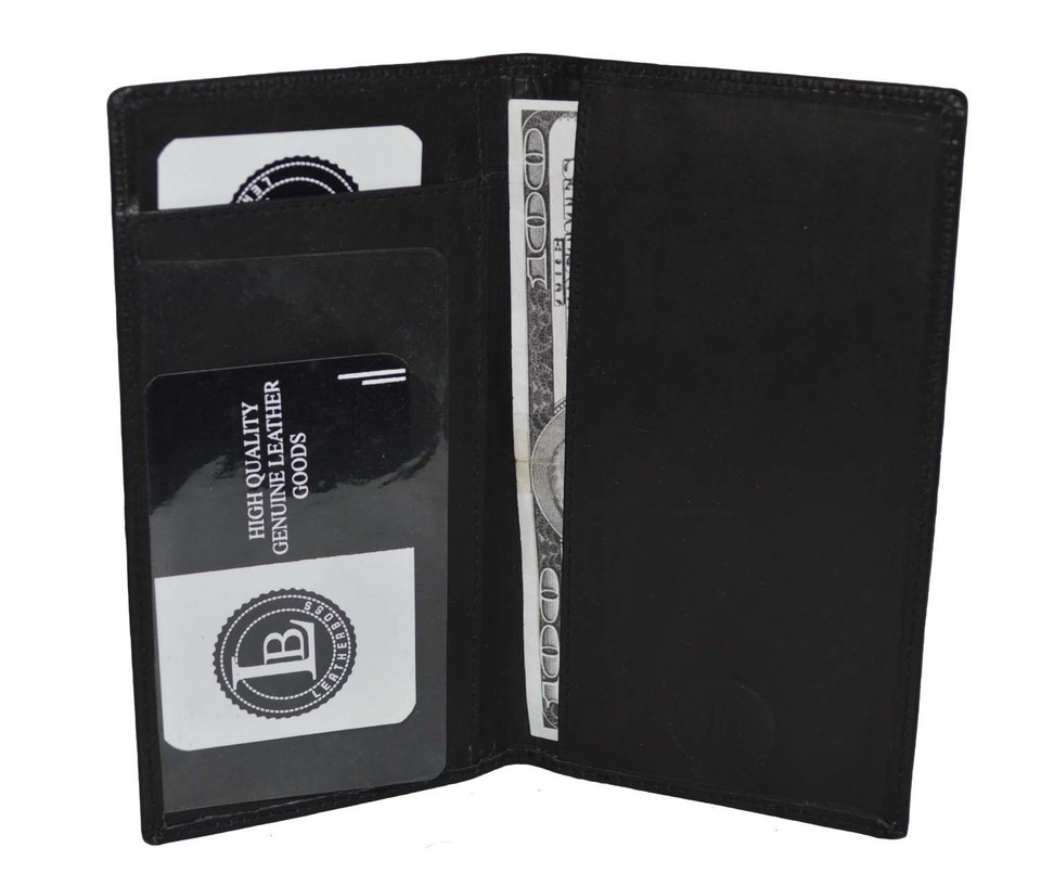 Leatherboss Genuine Leather Hand Crafted Checkbook Cover Top tear n ...