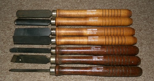 Vintage Craftsman 7 Piece High Speed Steel Wood Turning Chisel Lathe ...