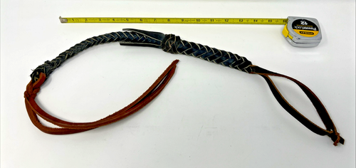 Quirt Hand Braided Brown & Black Leather Soft Quirt Whip Horse Tack 14 ...