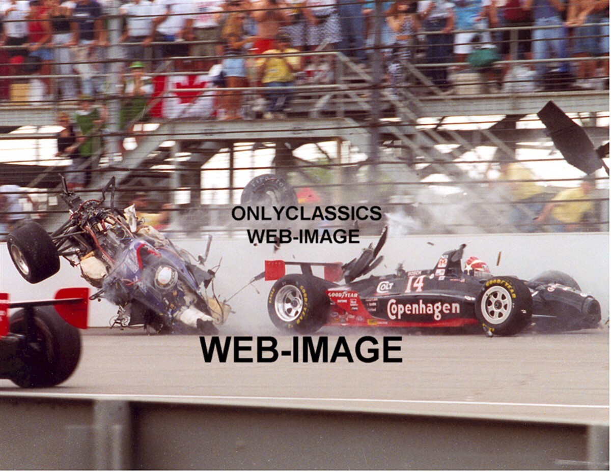 1995 Stan Fox AJ Foyt Indy 500 Wild Crash 8x10 Photo Indianapolis Motor ...
