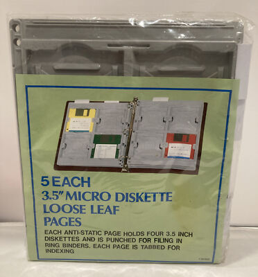 Storage Case Pages For 3.5” Micro Diskette Floppy discs Slidex Triwef ...