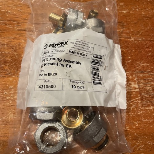 Pex fitting assembly 1/2 to EK20 10 pcs 4310500 BIN4 | eBay