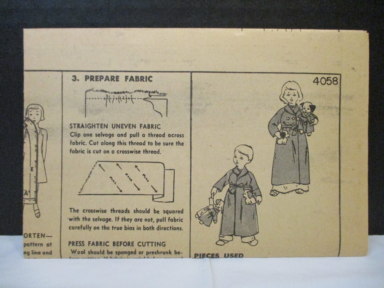 Simplicity Pattern 4058 Child Size 6 Robe Doll Doll's Robe w/Transfer ...