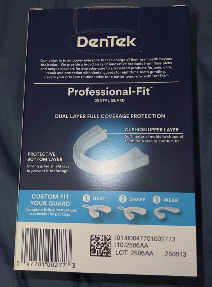 Dentek Professional-Fit Dental/Mouth Guard for Grinding Teeth at Night ...