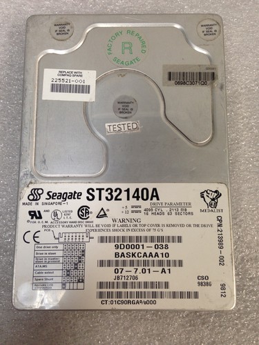 Seagate ST32140A 9D0001-038 CPN: 213989-002 IDE 3.5''Hard Drive | eBay