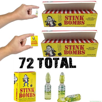 (72) STINK BOMBS Glass Vials - Fart Bomb Gag Prank Pooter Rotten Eggs ...