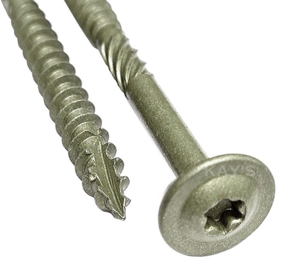WAFER HEAD WOOD SCREWS LANDSCAPE TIMBER FIX SLEEPER DECKING JOINING ...