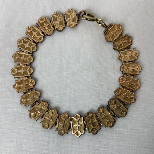 Vintage Gold Tone Link Germany Bracelet Cross Panel Design | eBay