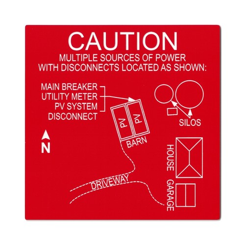 Solar Photovoltaic Site Map | Custom Engraved PV Placard | Rigid ...