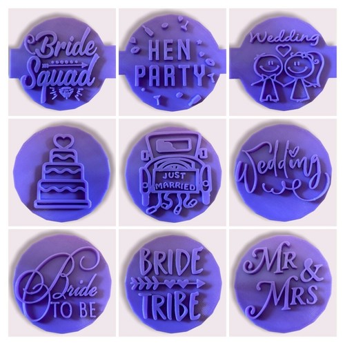 WEDDING DAY & HEN PARTY DO Fondant Icing Cupcake Cake Cookie Embosser ...