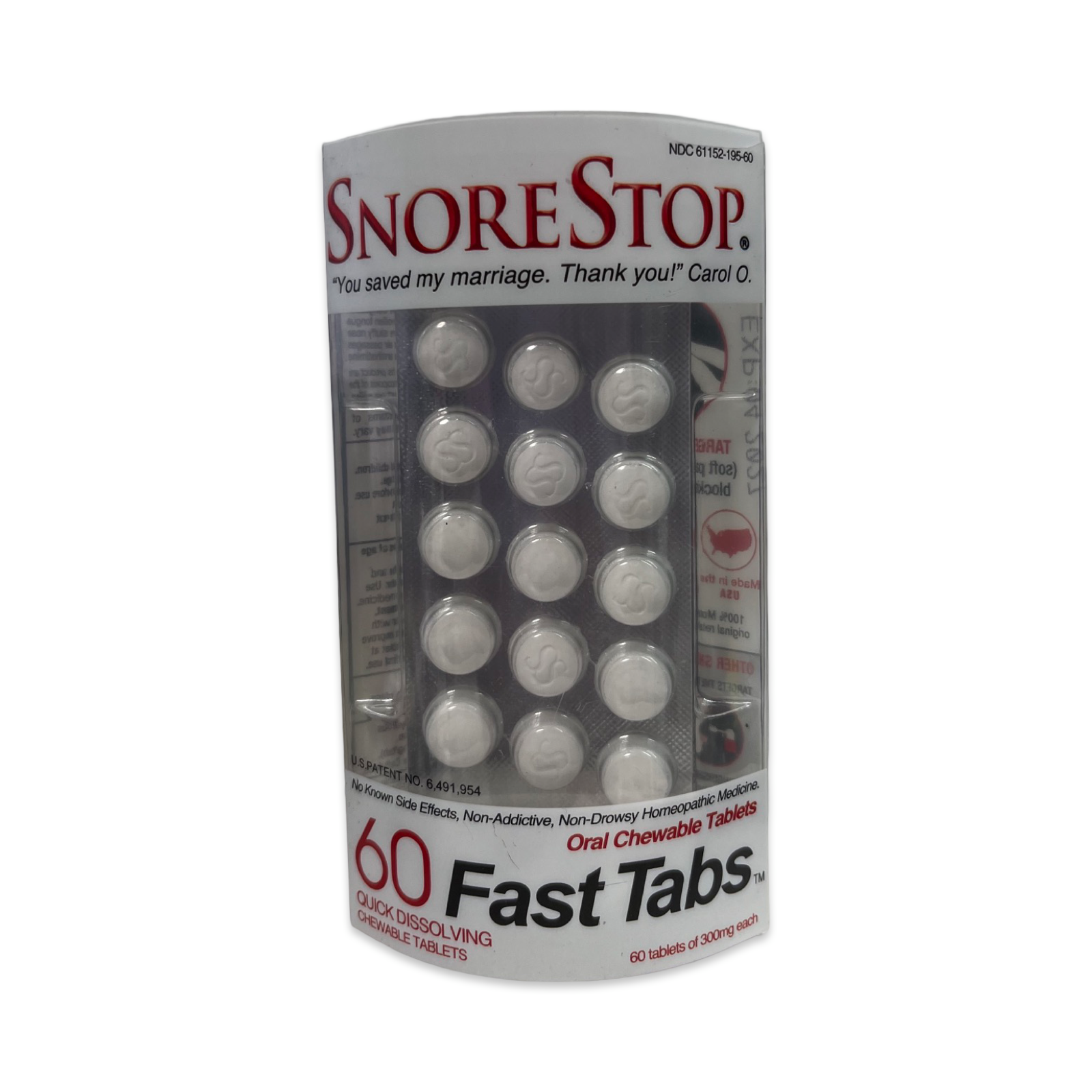 Snore Stop Fast Tabs 60 ct Chewable Tablets Anti-Snoring Solution Exp 4 ...