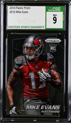 2014 PANINI PRIZM MIKE EVANS #216 ROOKIE CARD RC CSG 9 MINT TAMPA BAY ...
