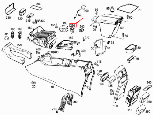 MERCEDES-BENZ GLE W166 Cup Holder Button Switch A1669050052 NEW GENUINE ...