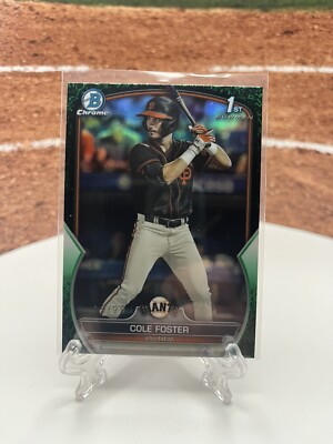 Cole Foster Green Grass Refractor /99 - 2023 Bowman Draft , Giants, 1st ...