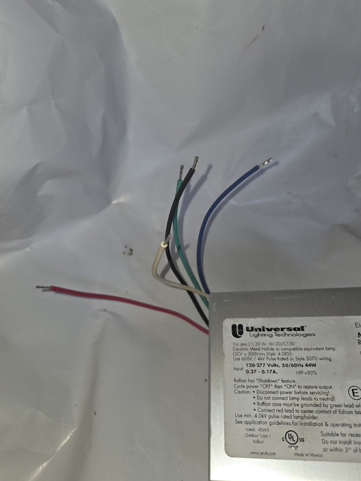 NEW UNIVERSAL LIGHTING TECHNOLOGIES M3912-27CK-5EU-J ELECTRONIC MH ...