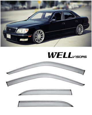 For 95-00 Lexus LS400 WellVisors Side Window Visors W/ Chrome Trim | eBay