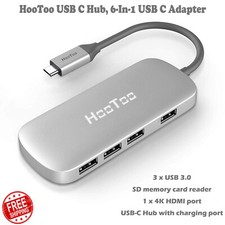 HooToo Ht-uc001 USB C Hub Adapter 100w Usb-c Shuttle 3.0 HDMI Mac Win ...