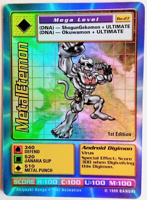 Digimon MetalEtemon 1st Edition BO-27 Trading Card TCG 1999 | eBay