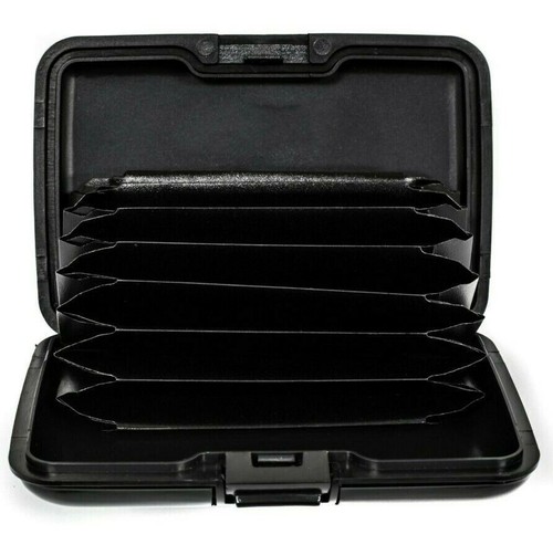 2 Pack Aluminum Wallet Black Hard Case RFID Blocking Credit Card Holder ...