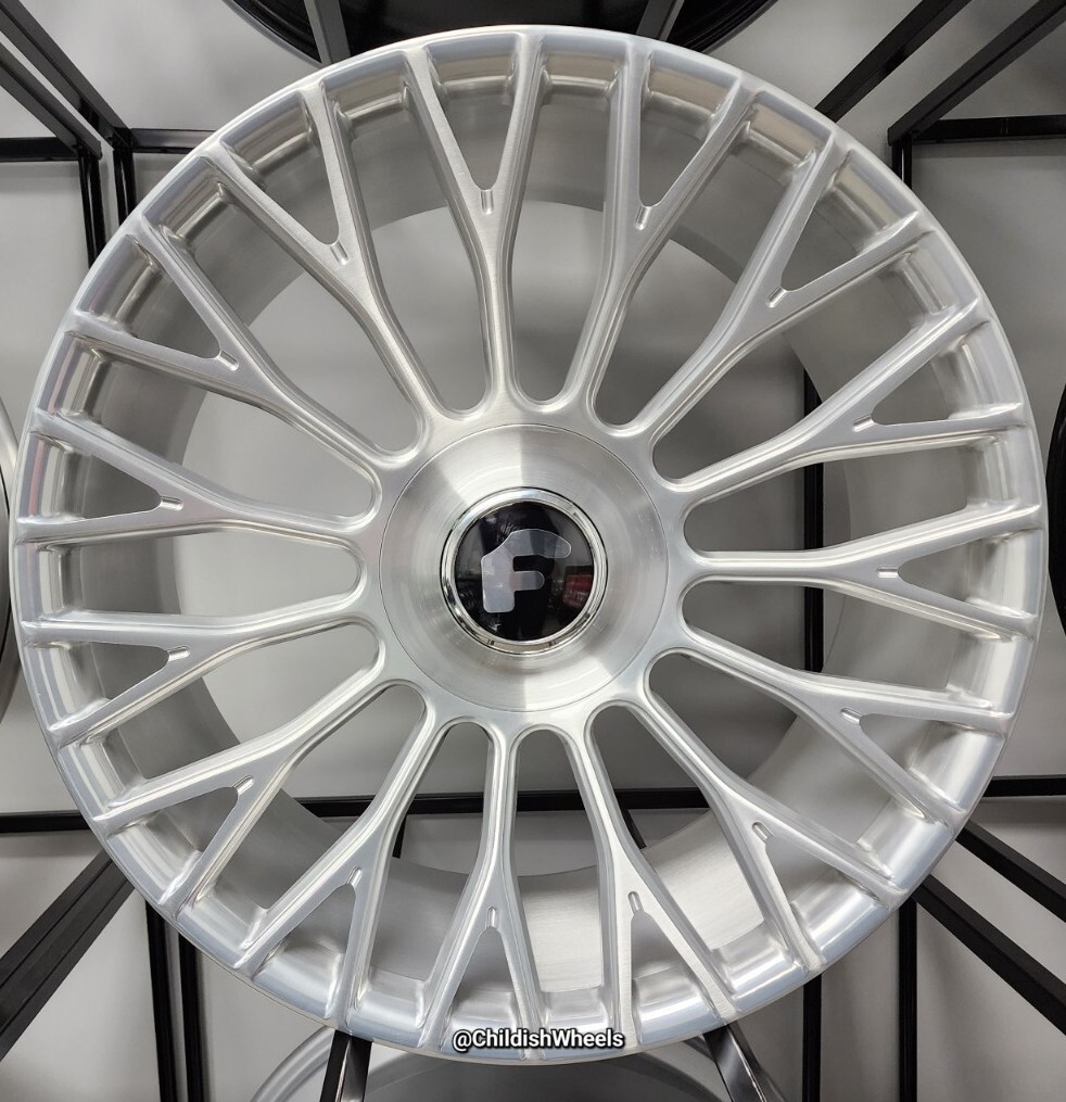 22" Inch BRUSHED Forgiato NB6-M STAGGERED 5x112 Audi Benz BMW Wheels ...