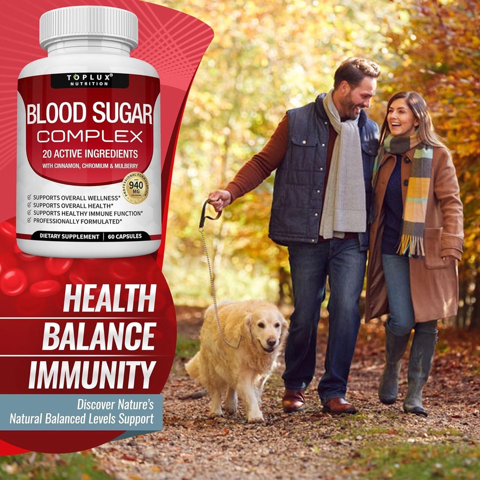 Toplux Blood Sugar Blend - Cinnamon 20 Herb Complex - Support Alpha ...