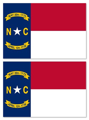 x2 North Carolina NC Flag Car Truck Window Bumper Laptop Cooler Sticker ...