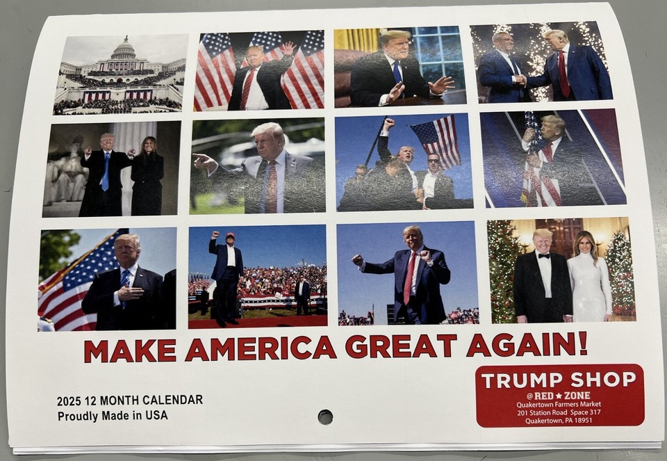 2025 2026 MAGA Calendar 12"x9" Donald Trump Gift Wall Color Calender 19 ...