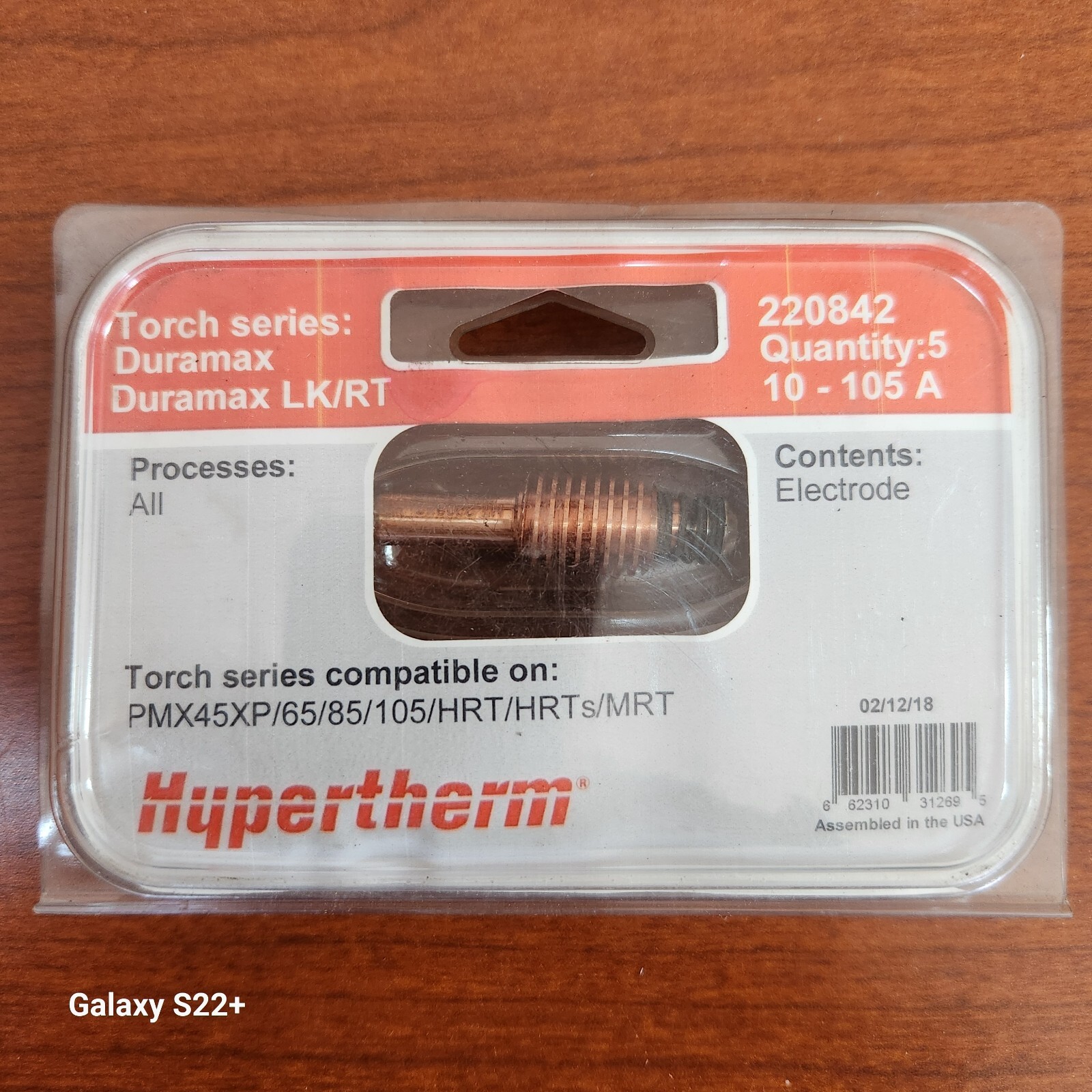 Hypertherm Electrode 220842 10A 105A Plasma PMX45XP/65/85/105/HRT/HRTs/MRT 5 PAK 662310312695 | eBay