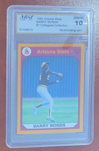 1990 Arizona State Barry Bonds #7 Collegiate Collection Mint Grading ...