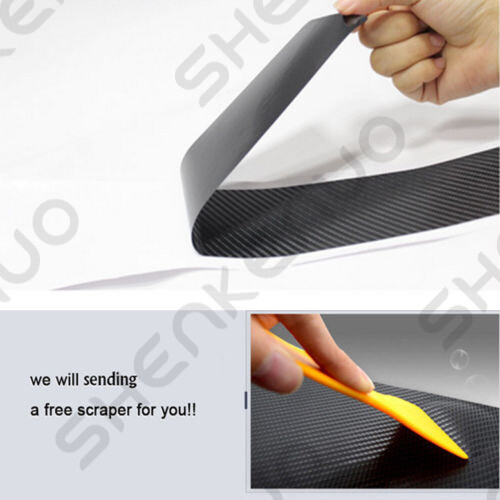 🔥4D Carbon Fiber Style Car Rear Boot Bumper Guard Sticker Cover ...
