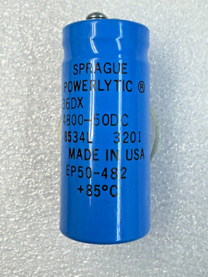 SPRAGUE CAPACITOR 4800 uf 50 VOLTS EP50-482 POWERLYTIC 36DX 4800-50DC ...
