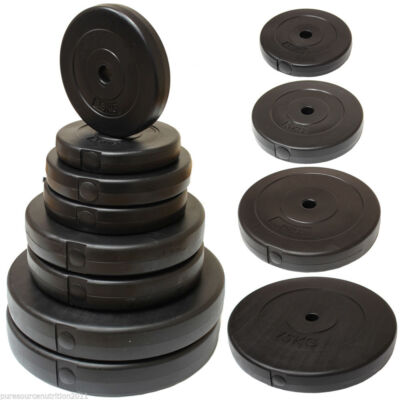 1" HOLE VINYL WEIGHT PLATES/DISCS HOME GYM TRAINING/LIFTING DUMBBELL ...