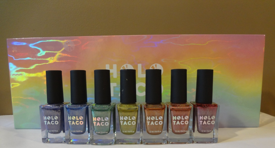Holo Taco Pastel Rainbow Collection box set 7 pc nail polish NEW NIB ...