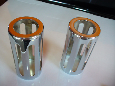RICK DOSS, CUSTOM CHROME SLOTTED SHOCK BODY COVERS FOR SOFTAIL | eBay
