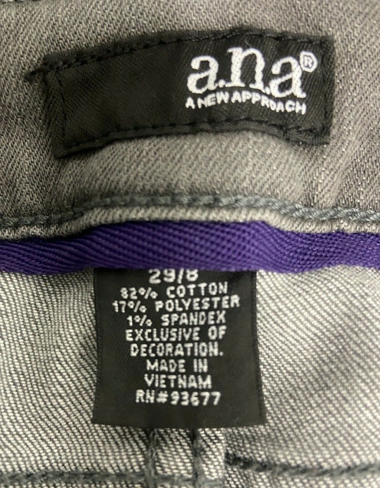 Ana A New Approach Skinny Jeans Womens Size 29 / 8 Denim Gray Grey ...