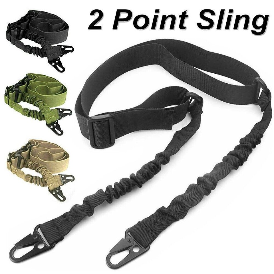 Tactical One Single Point / Two / Three Point Sling Strap Bungee Rifle ...