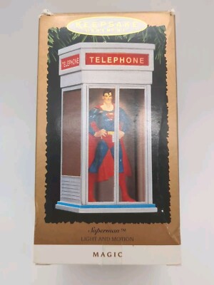 1995 Hallmark Magic Superman Telephone Booth Ornament Light Motion | eBay