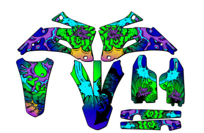 2006-2007 YZ 250 F 4-STROKE ZANY Blue Senge Graphics Kit Compatible ...