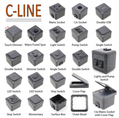C-Line CBE Surface Box for Sockets & Switches Motorhome Campervan Boat ...