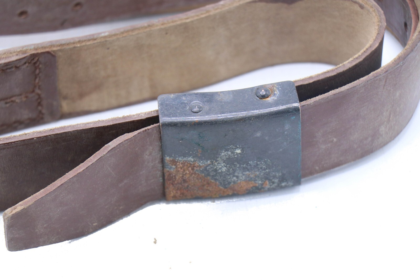 Romanian Military Brown Leather Belt - Soviet Era with Black Buckle ...