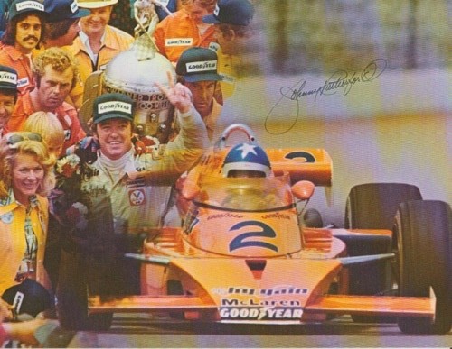 1976 Johnny Rutherford Hy-Gain McLaren Indy 500 Win Indy Car Postcard ...