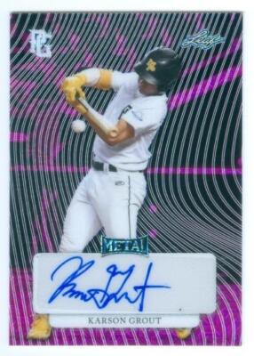 KARSON GROUT "METAL AUTOGRAPH CARD #1/1" LEAF PERFECT GAME NATL ...