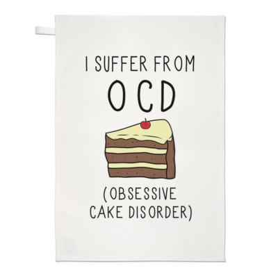 Obsessive Cake Disorder OCD Tea Towel Dish Cloth - Food Funny | eBay